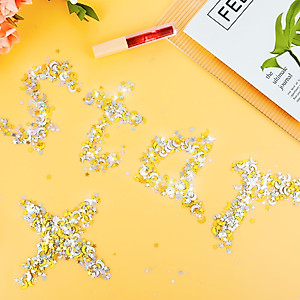 60 g Gold & Silive Confetti Christmas Confetti Stars Moons Planet Confetti Holographic Star And Moon Table Confetti For Party DIY Rainbow Metallic Glitter Foil Sequin Scatter For Birthday Wedding