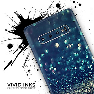 DesignSkinz Navy and Gold Unfocused Sparkles of Light Protective Vinyl Decal Wrap Skin Cover Compatible with The Samsung Galaxy S20 (Screen Trim & Back Glass Skin)