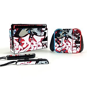 MightySkins Skin Compatible with Nintendo Switch OLED - Graffiti Mash Up Protective, Durable, and Unique Vinyl Decal wrap Cover Easy to Apply, Remove and Change Style Made in The USA NISWIOL