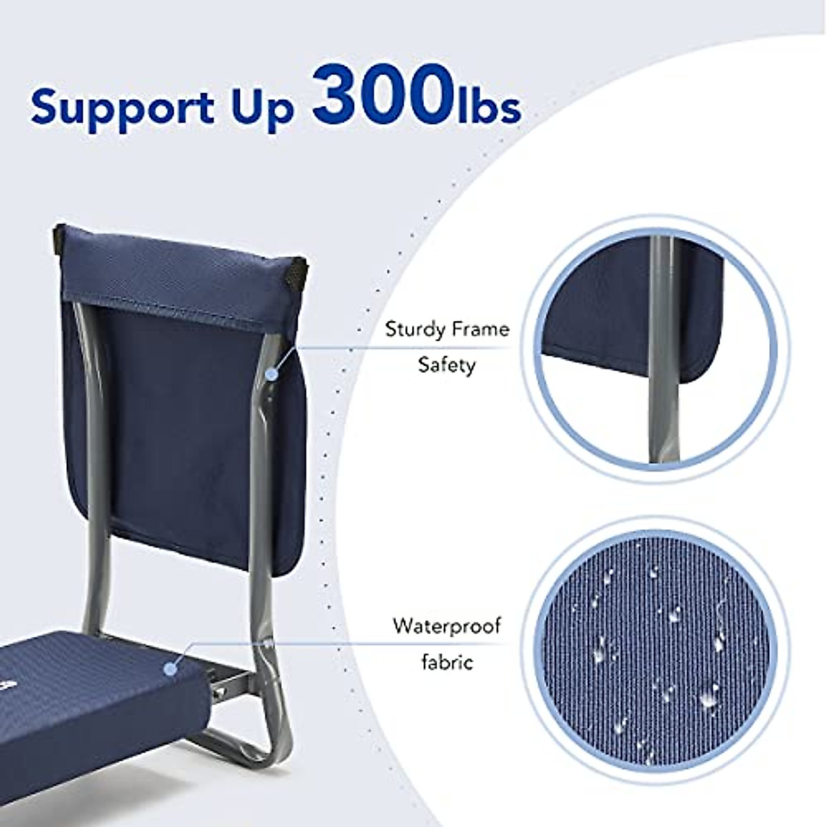 Garden Kneeler and Seat - Sturdy Garden Bench Stool with Thicken & Soft Kneeling Pad，Heavy Duty Foldable Garden Stool Bonus 2 Large Pouches for Gardening Tools by OasisSpace (Blue)