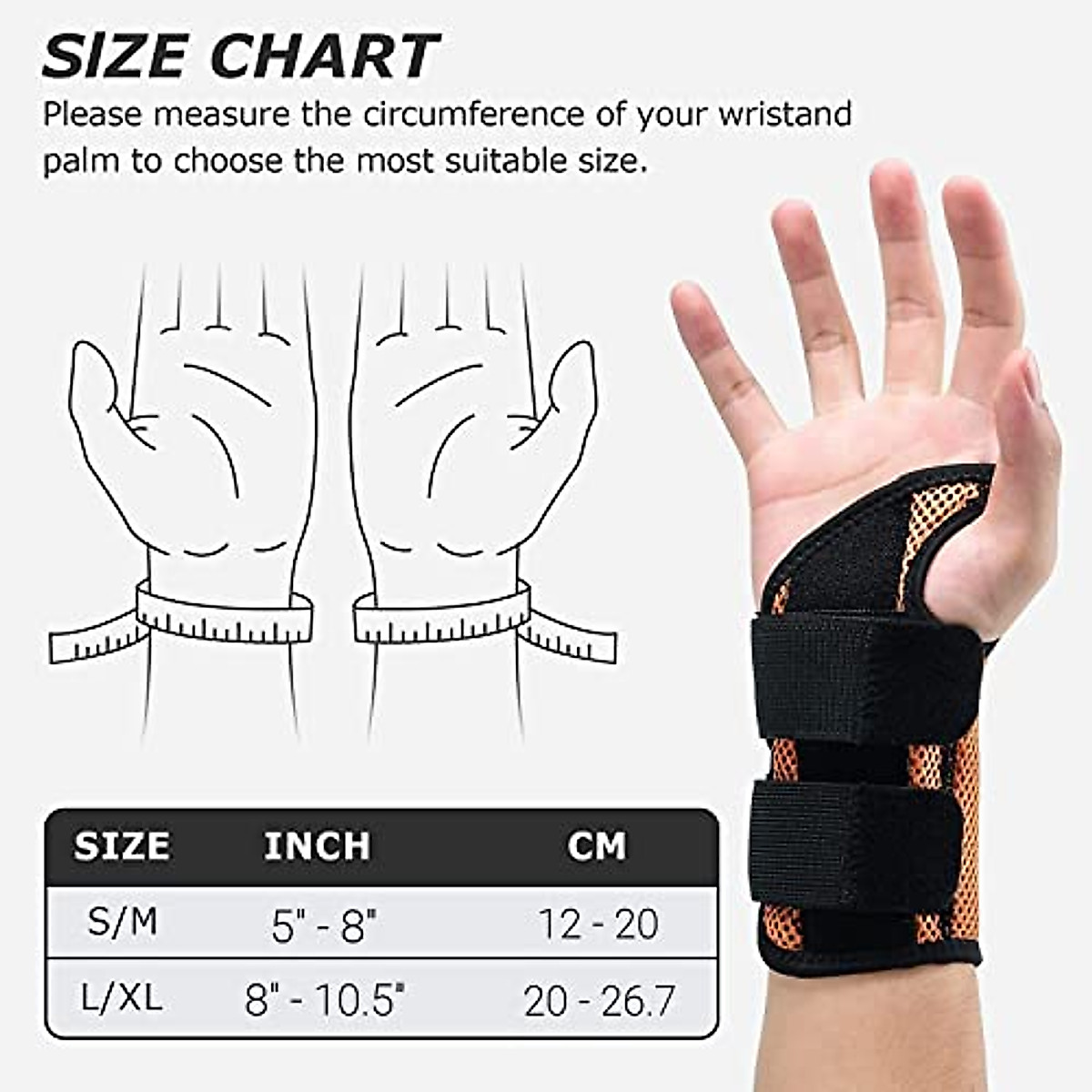 ABYON Copper Infused Carpal Tunnel Wrist Brace, Wrist Support for Arthritis,Tendonitis, Sprain, Repetitive Strain, Night Sleep Wrist Splint for Men and Women Fits Right&Left Hand