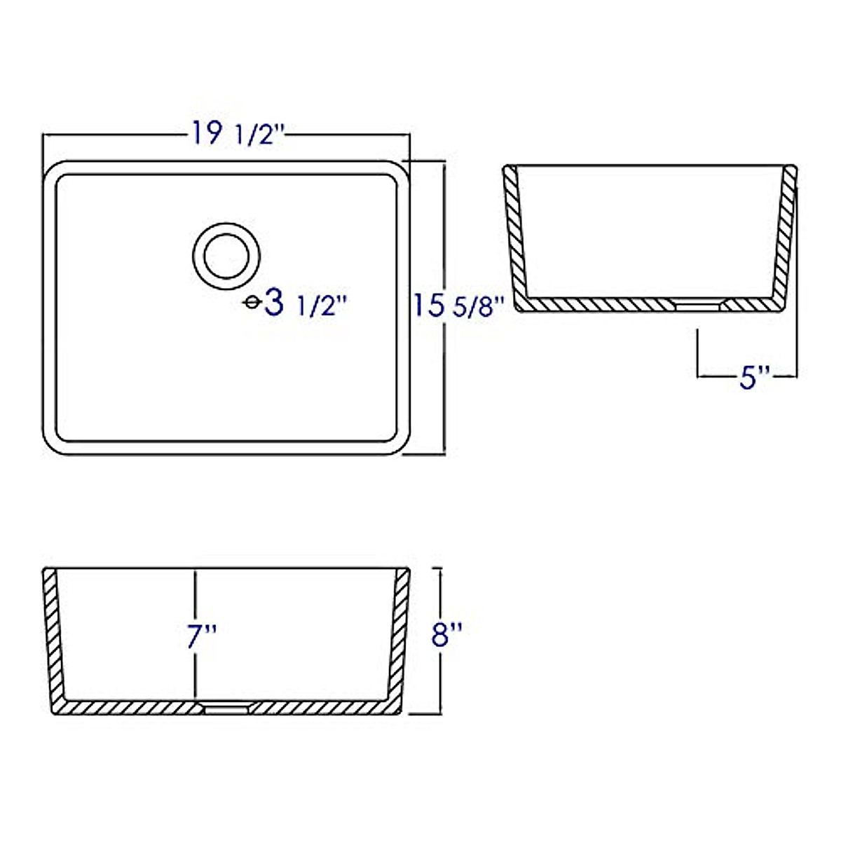 ALFI brand AB507 Kitchen Sink, White