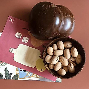 Hemoton coconut bowl with spoons，smoothie bowls Fruit Salad Bowl Buddha Bowl Kitchen Utensils (Natural)