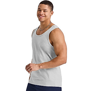 Hanes Comfortblend Originals Top, 100% Cotton Men, Sleeveless Tank Shirt, Light Steel, Small