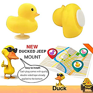 TEYOUYI 4pcs Duck Plug - Rubber Duck Mount,Flock Locker Rubber Duck Holder for Jeep Dash and Fixed Display,Gift for Jeep Lover,White（Excluding Rubber Duck） Black
