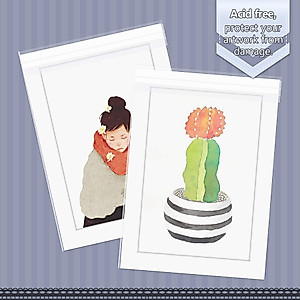 Golden State Art, 100 5 1/4 X 7 1/8 Clear Bags for 5x7 Photo Mats