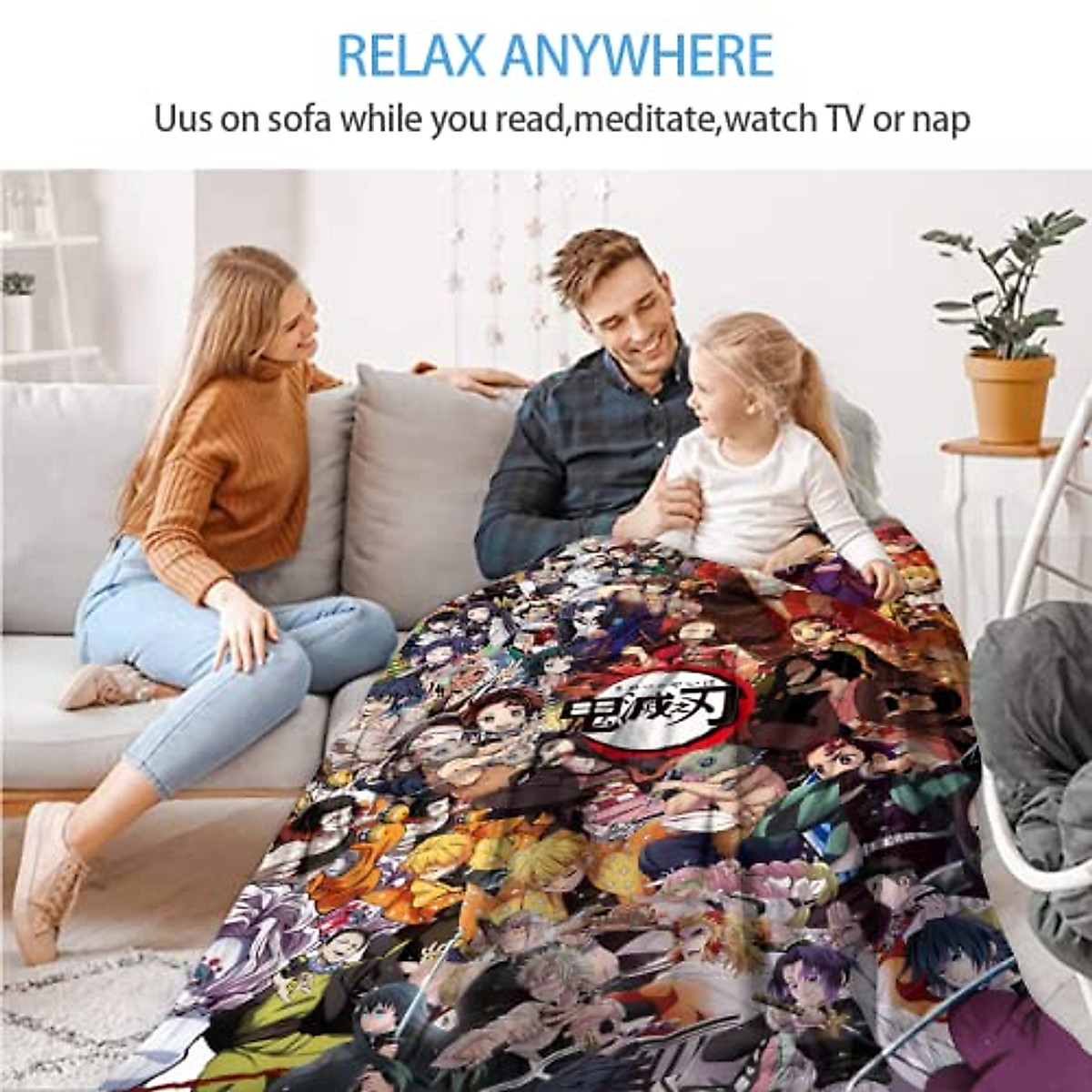 Classic Japan Anime Characters Blankets Flannel Fleece Warm Soft Throw Blanket for Couch Sofa Bed Living Room All Season Decor Gift