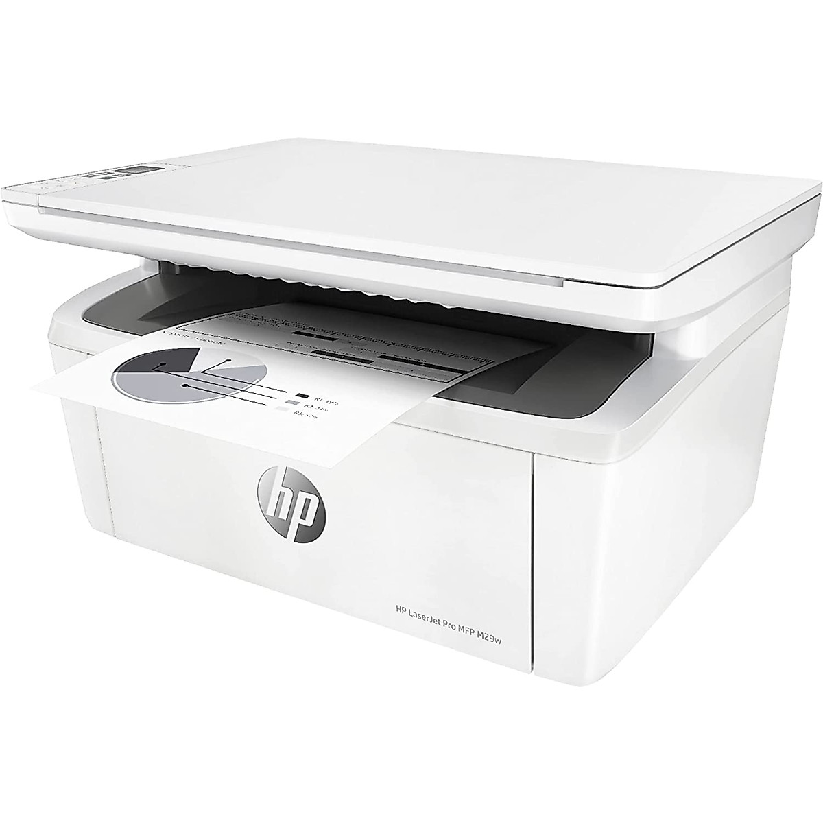 HP Laserjet Pro MFP M29W All-in-One Wireless Monochrome Laser Printer, White - Print Scan Copy - 1.0" Icon LCD Display, 19 ppm, 600 x 600 dpi, 8.5 x 11.69, Hi-Speed USB, Cbmou External Webcam