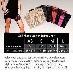 Stashbandz Thigh Bag Garter Purse, French Lace Wallet and Flask Holder, Stays Put Silicone Grip, 2 Ample Secured Pockets, Holds Any Size Phone, Money, Passport, & More