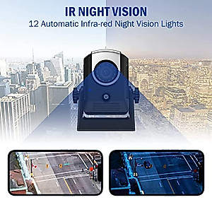 MHCABSR Wireless Backup Reversing Camera, WiFi Dash Camera Work with Phone IP68 Waterproof IR Night Vision Wide Angle Magnetic Rear View Parking Camera for Trailers Trucks RVs Camper Car