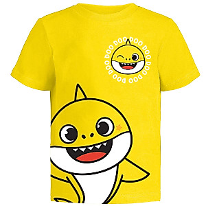 Baby Shark Graphic T-Shirts 3 Pack for Boys 3T Ecru/YEL/Wh SS