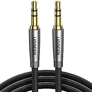 UGREEN 3.5mm Audio Cable Nylon Braided Aux Cord Male to Male Stereo Hi-Fi Sound for Headphones Car Home Stereos Speakers Tablets Compatible with iPhone iPad iPod Echo More 3FT