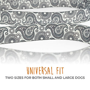 Mighty Paw Grey Paisley Designer Dog Leash - Soft Premium Polyester With Neoprene Padded Handle For Ultimate Comfort - All Metal Hardware For Most Playful Dogs - Built To Last - Perfect Everyday Leash