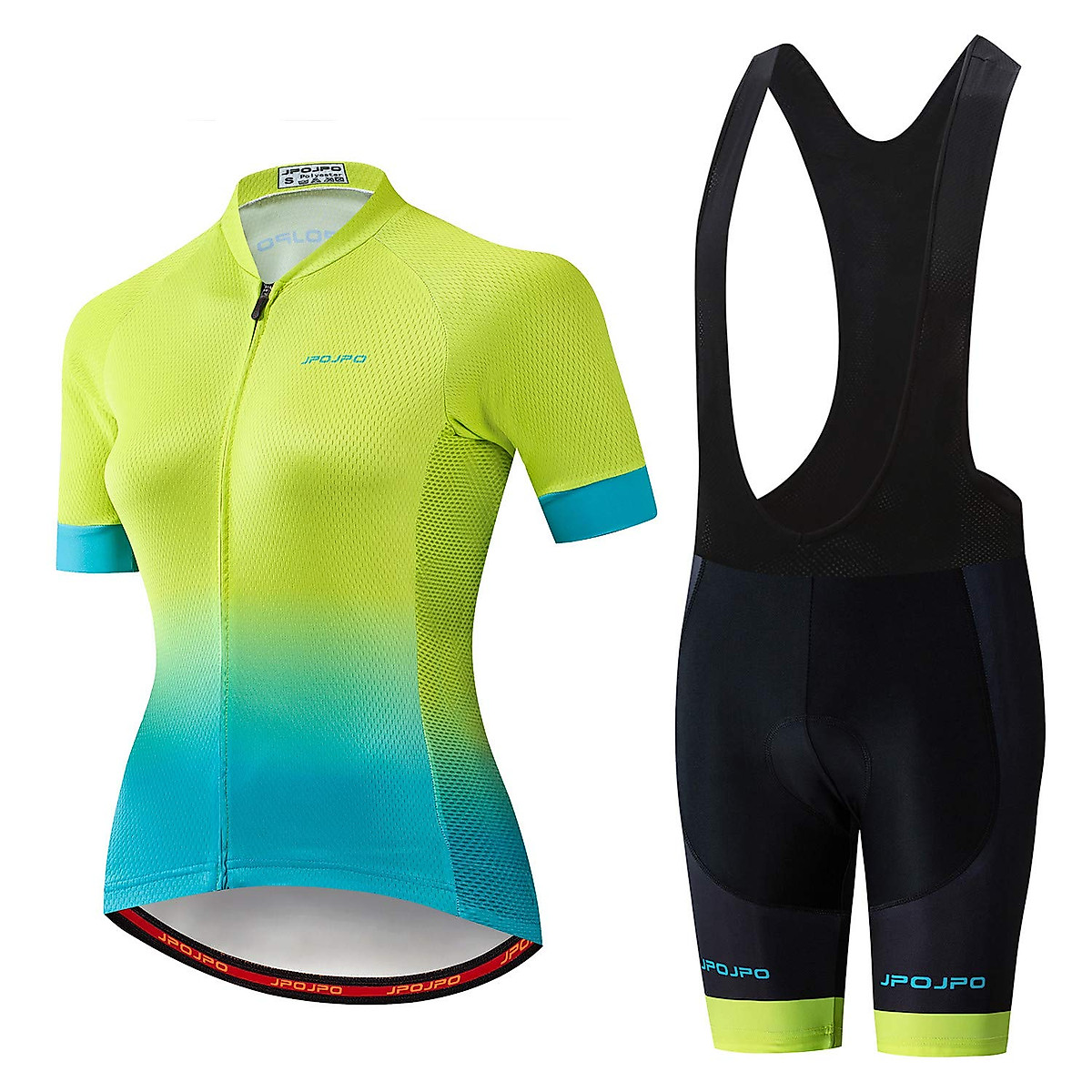 Women Cycling Jersey Set Short Sleeve+5D Padded Bicycle Shorts Quick-Dry Reflective 3-Pockets