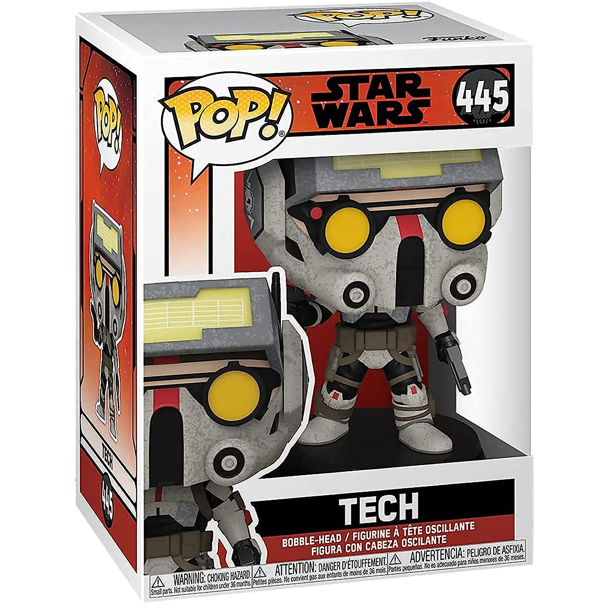 POP Star Wars: Bad Batch - Tech Funko Pop! Vinyl Figure (Bundled with Compatible Pop Box Protector Case), Bad Batch Tech, Multicolored, 3.75 inches