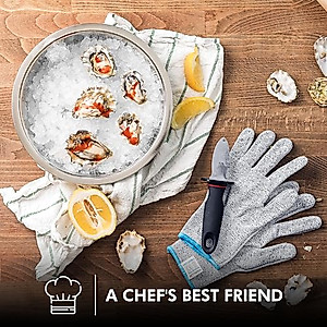 Stark Safe Cut Resistant Gloves, Level 5 Protection, Kitchen Cut Gloves for Meat, Shucking, Fillet, Mandolin Slicing, Carving, 1 Pair, Large