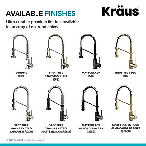 KRAUS Bolden Commercial Style 2-Function Single Handle Pull Down Kitchen Faucet in Spot-Free Antique Champagne Bronze, KPF-1610SFACB