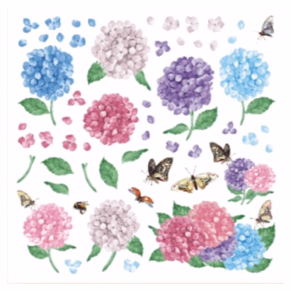 Hyacinth Rub on Stickers, 6 x 6 inch Sheet - Dry Rub-On/Off Transfers Stickers for Furniture Crafts Decorating