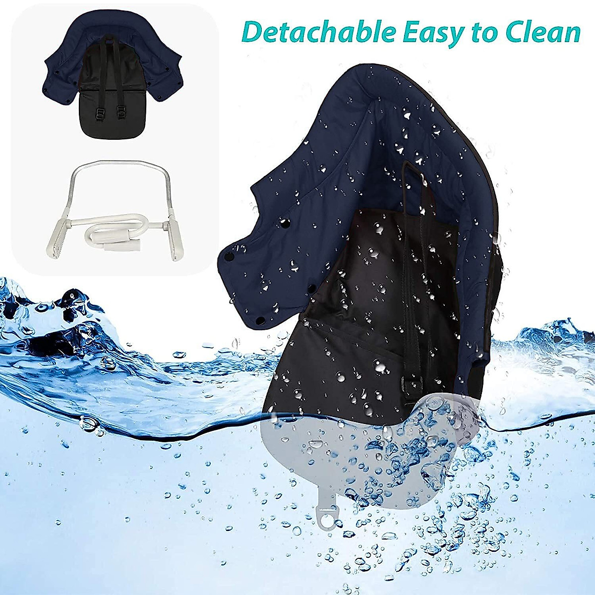 TOONOON Hook On High Chair, Fast Table Chair Clip on Table High Chair, Fold-Flat Storage Tight Fixing Portable Baby Feeding Seat for Baby Toddler Washable with Dining Tray for Travel Outside