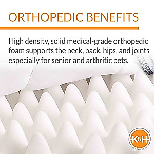 K&H PET PRODUCTS Quilt-Top Superior Orthopedic Bed Gray/Geo Flower Large 35 X 46 Inches