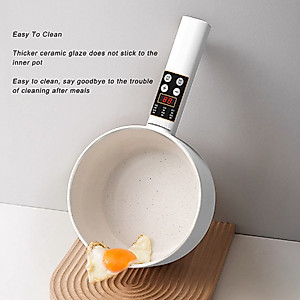 Hot Pot Electric, 700W 1.8L Single Layer Portable Electric Frying Pan Multifunction Electric Skillet 5 Cooking Modes LED Touch Control for Steamed, Fried, Boiled, Stewed(US Plug 110V)