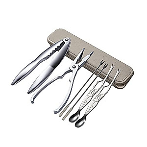 3sets/6pcs Nuts Pecan Picnic With, Case & for Crackers Shellers, Open Storage Including Shellfish Peel Utensils Nut/Steel Accessories Opener and Leg Shell Lobster Tools
