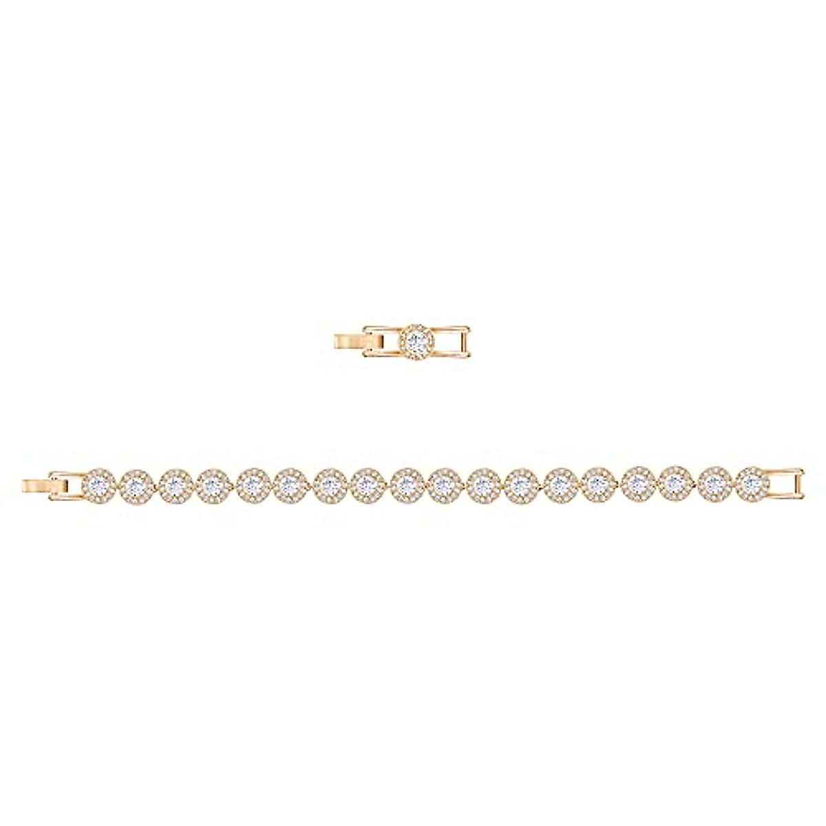 Swarovski Una Angelic Tennis Bracelet, Clear circle-cut Swarovski Crystals with Matching Crystal Pavé on a Rose-Gold Tone Finish Setting, Part of the Swarovski Una Angelic Collection
