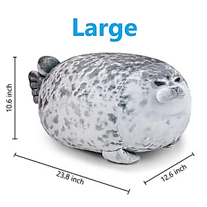 LUXSIT 23.8 Inch Chubby Blob Seal Pillow, Large Seal Plush Pillow, Soft and Cute Seal Stuffed Animal Toy for Kids and Adults, Great Gift Idea for Christmas, Birthdays and Anniversaries