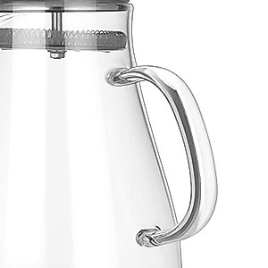 Artcome 65 Oz Large Heat Resistant Water Carafe with Stainless Steel Lid, Borosilicate Glass Beverage Pitcher with Lid