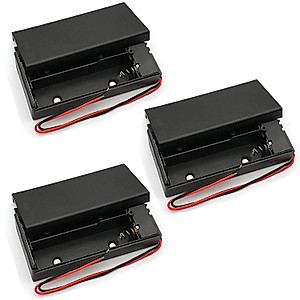 3Pcs 18650 Battery Storage Case 2 Slots x 3.7V for Batteries Holder Box Container with ON/Off and Switch (Battery Holder)