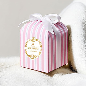 iyunchao Pink Party Favor Boxes 4.5x3.15x3.15 Inch (50 Pack), Treat Boxes Party Favors for Birthday Party Wedding Baby Shower, Cute Cookie Box for Kids Boys Girls