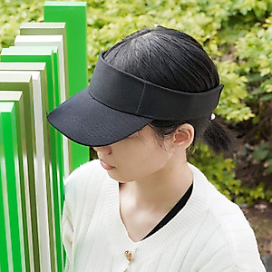 Rbenxia 5 Pieces of Black Adjustable Sport Visors Sun Visor Hats Cap Visors for Women and Men