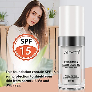 Concealer Cover Cream, Flawless Colour Changing Warm Skin Tone Foundation Makeup, Base Nude Face Liquid Cover Concealer (2 pcs)