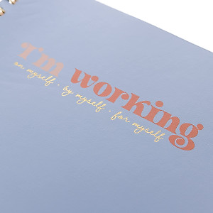 Graphique Vegan Leather Spiral Journal - Working on Myself Design - 192 Lined Pages - Perfect for Taking Notes, Lists and More (8" x 10")