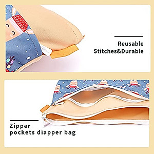 BabyG 2pcs Waterproof Wet and Dry Bag with Two Zippered Pockets, Washable, Reusable for Travel,Hiking, Beach, Pool, Stroller, Diapers, Wet Swimsuits, Toiletries (Orange), 11.8x15.8 Inch (BG2017)