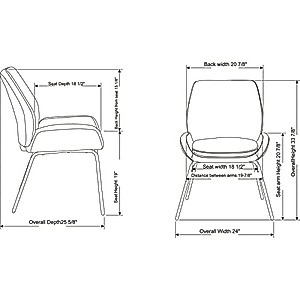 Lorell U Shaped Guest Chair, Black