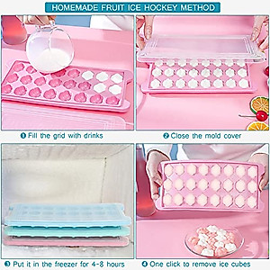 Homelove Ice Cube Trays, 2 Pack Silicone Cat Paw Ice Tray with Removable Lid Easy-Release Flexible Ice Cube Molds for Freezer, Mini Cute Ice Balls for Water Bottle Whiskey Juice Coffee (2 Colors)