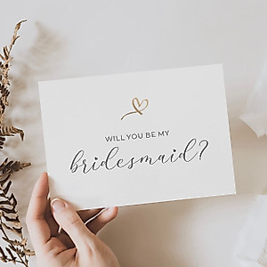 Bridesmaid Cards - Gold Heart