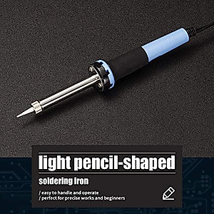 Soldering Iron Station Solder Kit - 48W 110V Soldering Tool Set Temp Adjustable Electric Welding for SMD/PCD/DIY Packed with Iron Tips/Solder Wire/Tip Cleaner/Solder Wire Holder