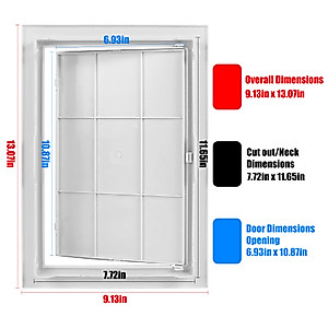 CABAX 8x12 inch Plastic Access Panel for Drywall Ceiling Reinforced Plumbing Wall Access Doors Removable Hinged, White