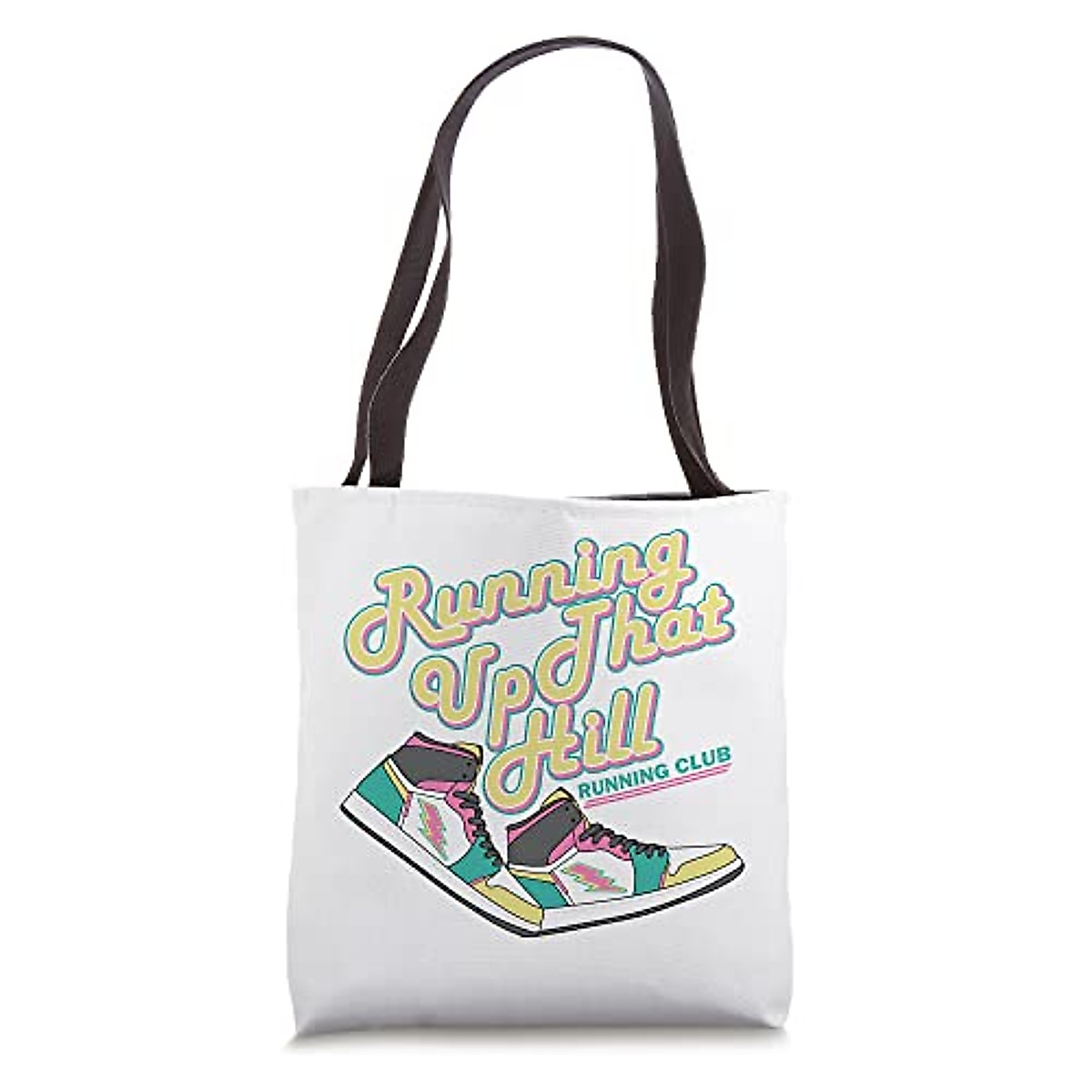 Running Up That Hill Retro Running Marathon Track Cross Tote Bag