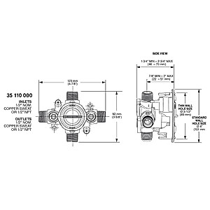GROHE 35110000 GrohSafe 3.0 Pressure Balance Rough-In Valve, Unfinished