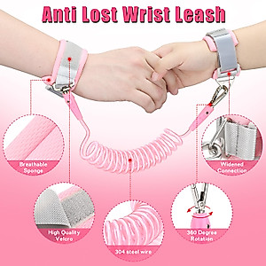 Toddler Leash-Baby Walking Safty Harness and Child Anti Lost Wrist Link for Girls/Boys Travel (Pink)