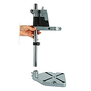 Adjustable Drill Press Stand for Drill Workbench Repair Tool Universal Bench Clamp Support Tool, Drill Press Table, Drill Stand for Hand Drill Single Hole Aluminum Base (1 Mounting Hole)