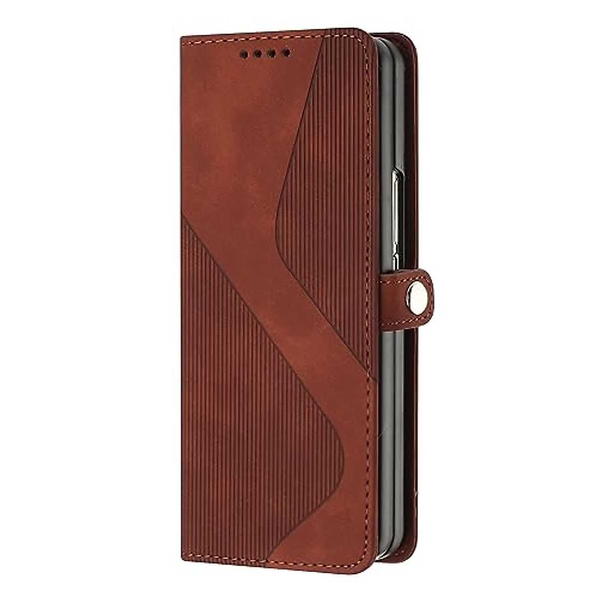 phone flip case Wallet Case for Samsung Galaxy Z Fold 4, Compatible with Samsung Galaxy Z Fold 4 Case [TPU Shockproof Interior Case] PU Leather Case with Magnetic Flip Cover phone cover ( Color : Brow