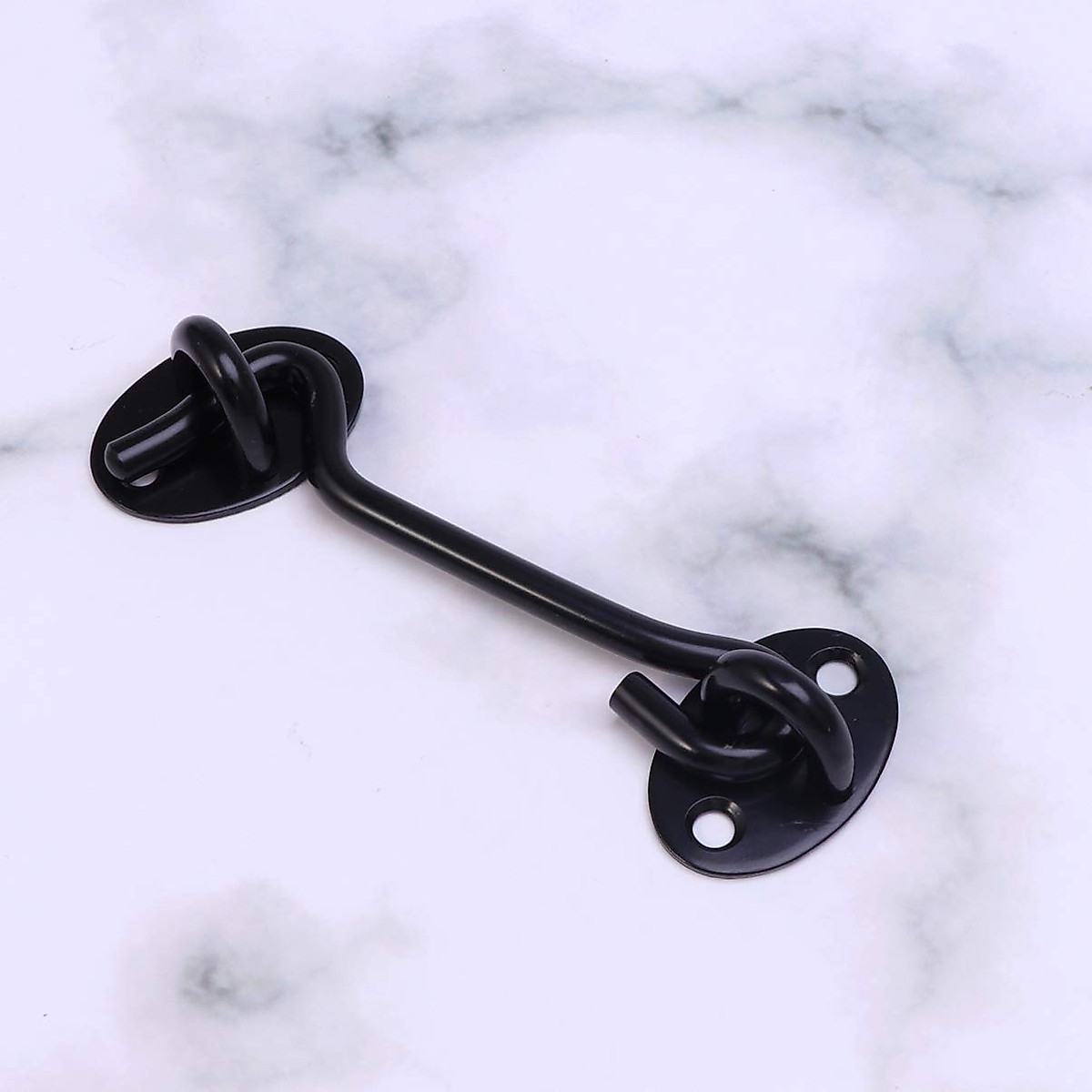 LEVINE 2PCS 4 Inch Latch Black Heavy Duty Solid Stainless Steel Gate Latch for Wooden Fences or Metal Gates,Safety Sliding Barn Door,Shed(4 Inch,Black)