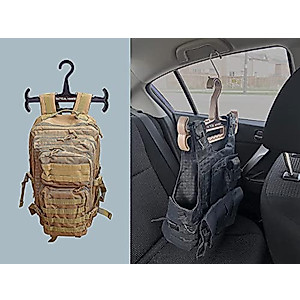 Tactical Hanger by HICE | Bundle of 2 | Original Heavy Duty Hanger | 200 lb Load Capacity | for Body Armor, Police Gear, Military Gear, Survival Gear and Equipment (Black and Tan)