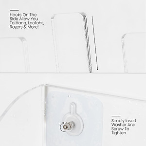 ANGORA BRANDS Acrylic Shower Shelves | Bathroom Shower Caddy Organizer | No Drilling, Adhesive Wall-Mounted Floating Shelves | 2 Pack Tranparent Shelf Organizer For Storage & Display by Cotea