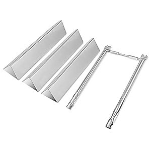 Weber Spirit Grill Replacement Parts, 7635 Weber Spirit Flavorizer Bars 15.3 Inch Weber Flavorizer Barsand 69785 Burner for Weber Spirit I & II 200 with Front Control, Spirit E210, E220, S210, S220
