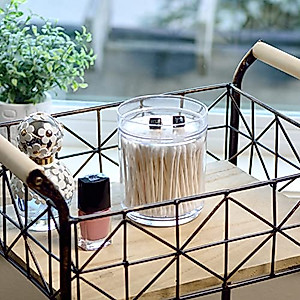 Youngever Clear Plastic Apothecary Jars (2 Sets 15 Ounce)